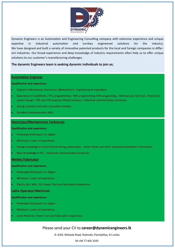 Career - Dynamic Engineers
